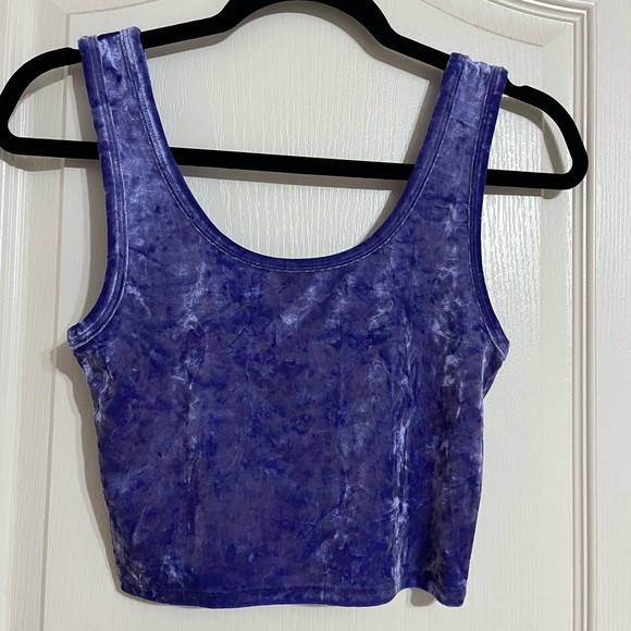 Forever 21 | Tops | Purple Velvet Cropped Tank Top Forever 2 | Poshmark